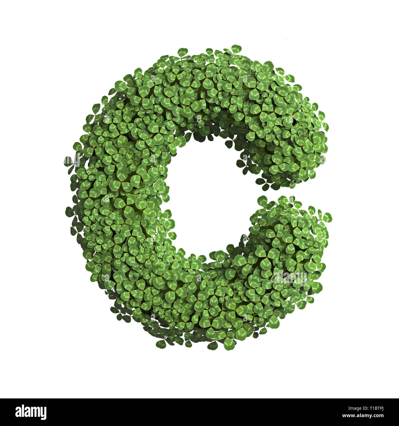 clover letter C - large 3d spring font isolated on white background ...