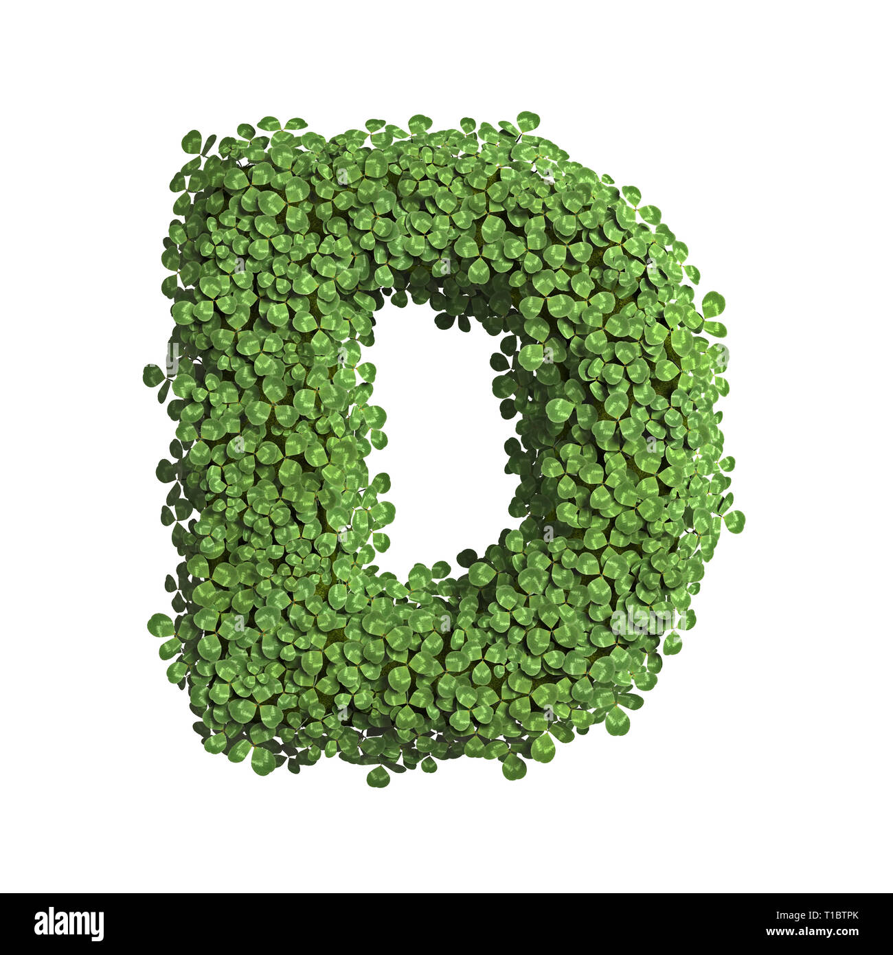 clover letter D - Uppercase 3d spring font isolated on white background ...