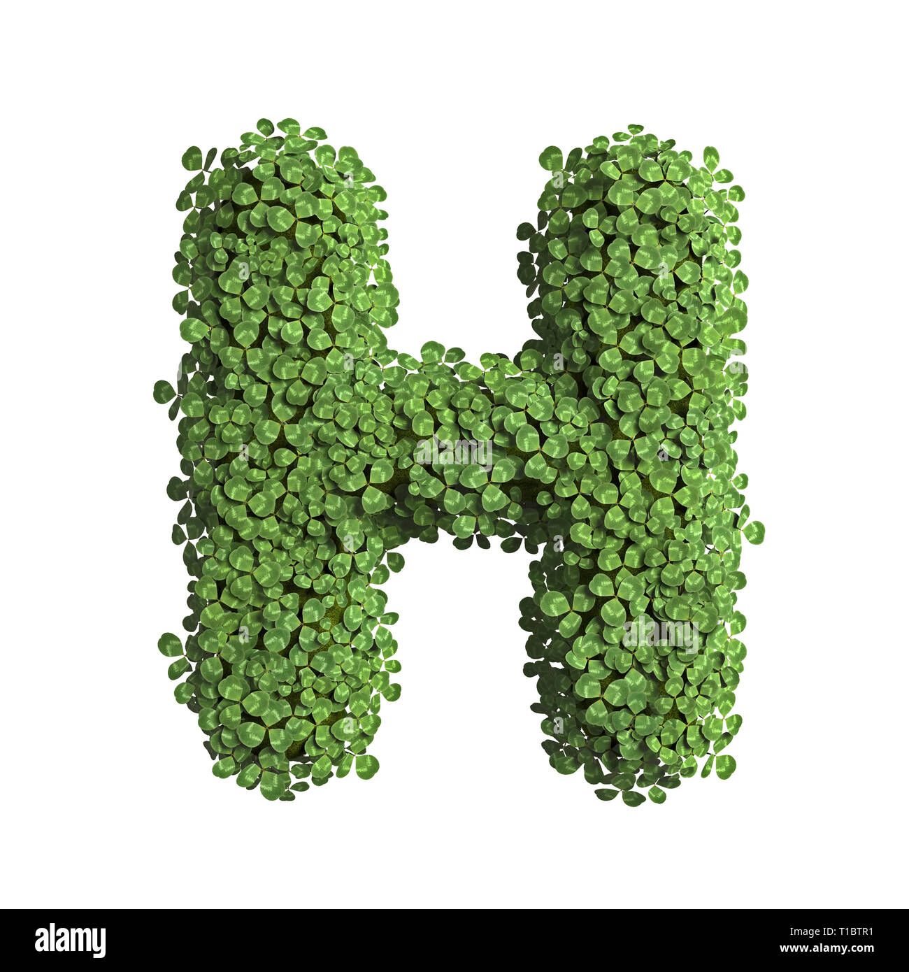 clover letter H - large 3d spring font isolated on white background ...