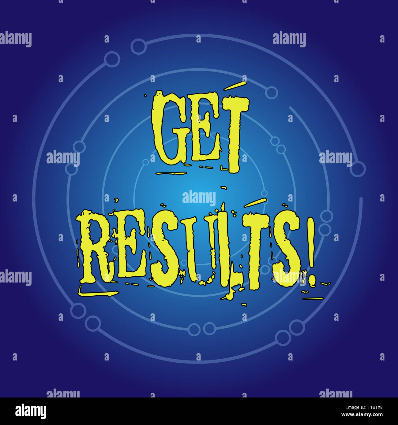 Writing note showing Get Results. Business concept for caused or ...