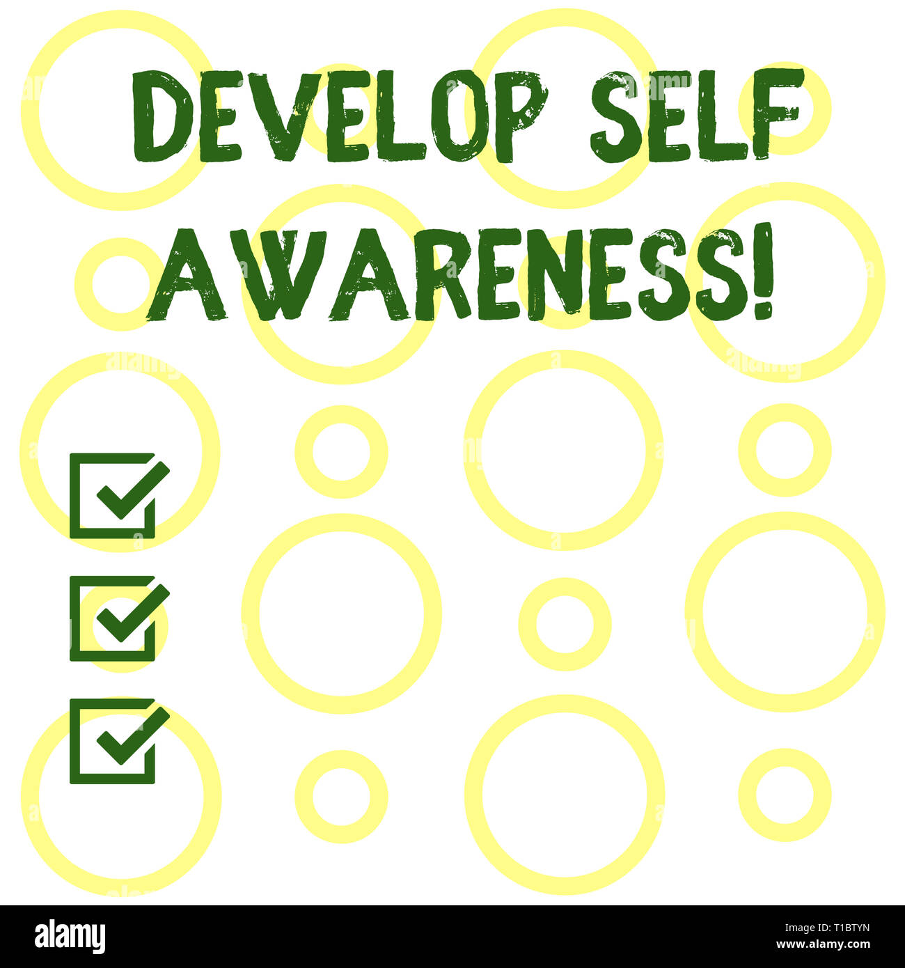 Conceptual hand writing showing Develop Self Awareness. Concept meaning ...