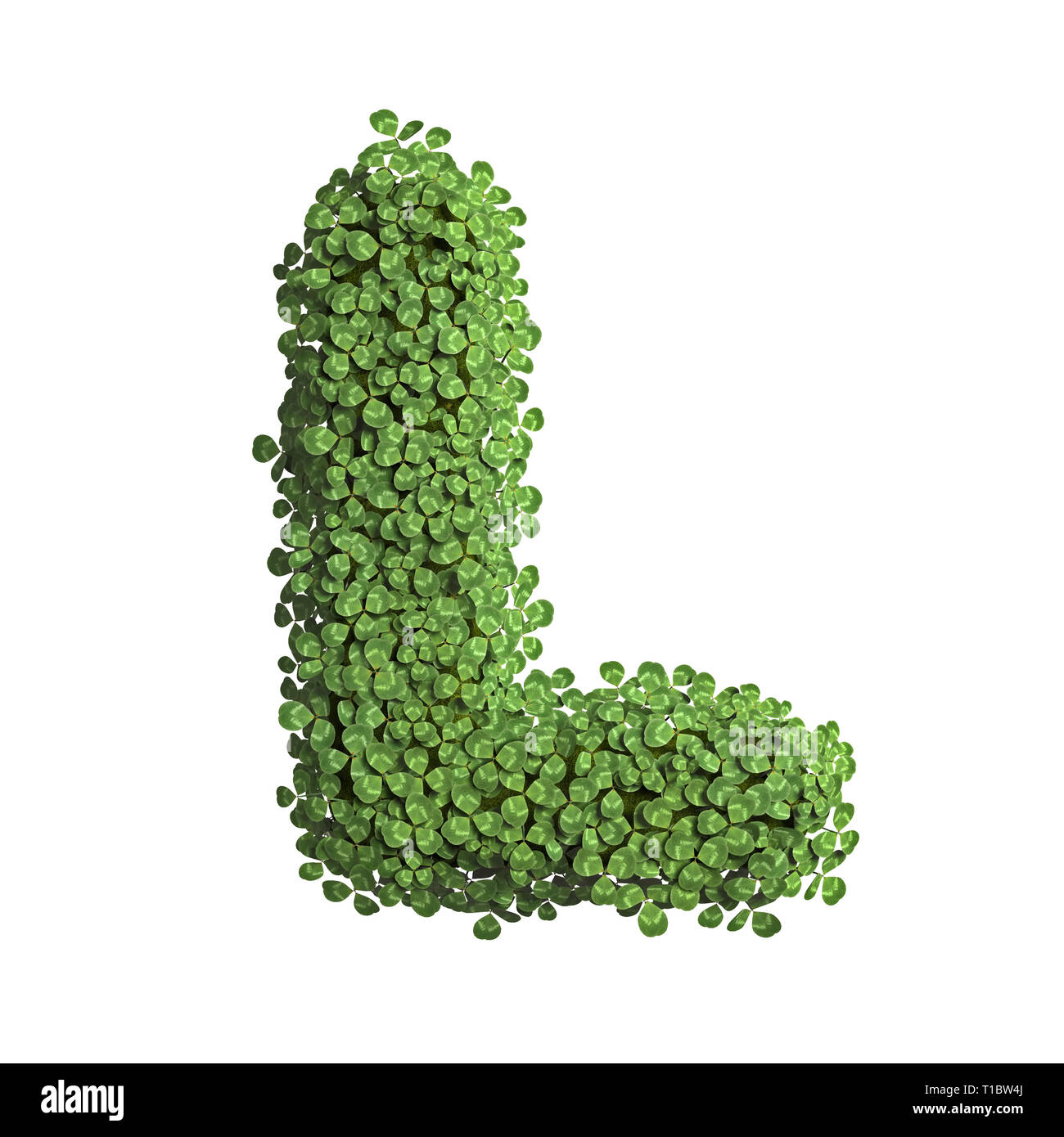 clover letter L - Uppercase 3d spring font isolated on white background ...
