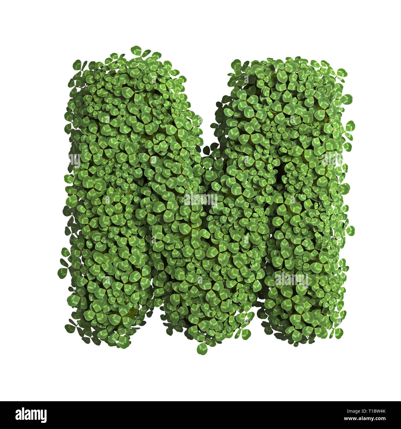 clover letter M - Upper-case 3d spring font isolated on white ...
