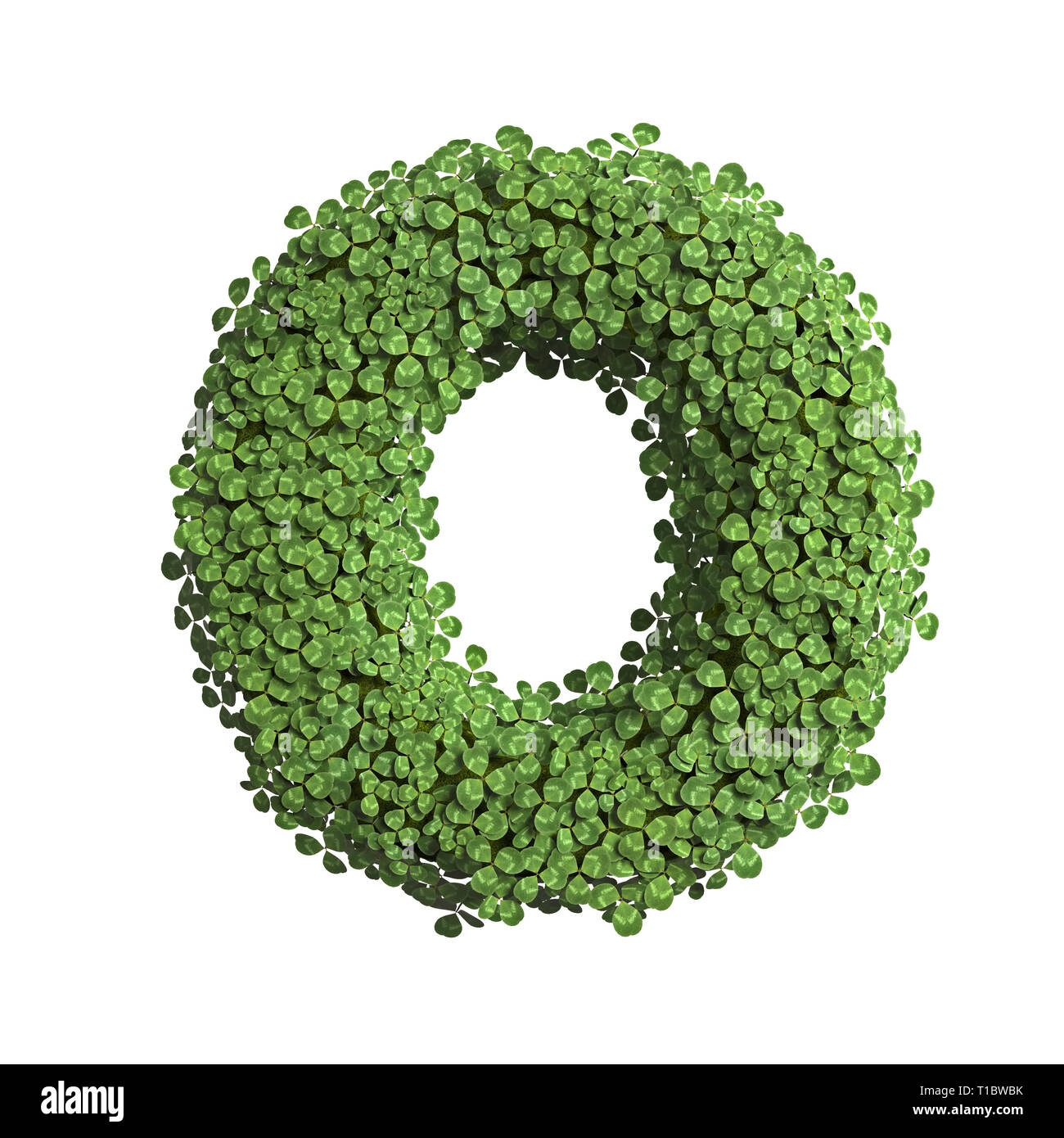 clover letter O - Capital 3d spring font isolated on white background ...