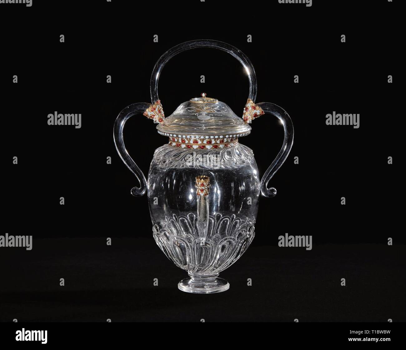 Anonymous / 'Rock crystal vessel with spout and trefoiled handle'. 1600 ...