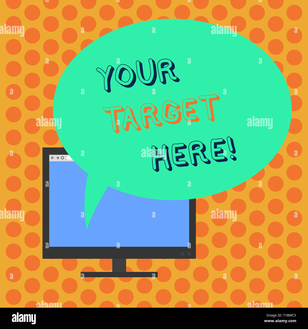 Writing note showing Your Target Here. Business concept for Be focused ...