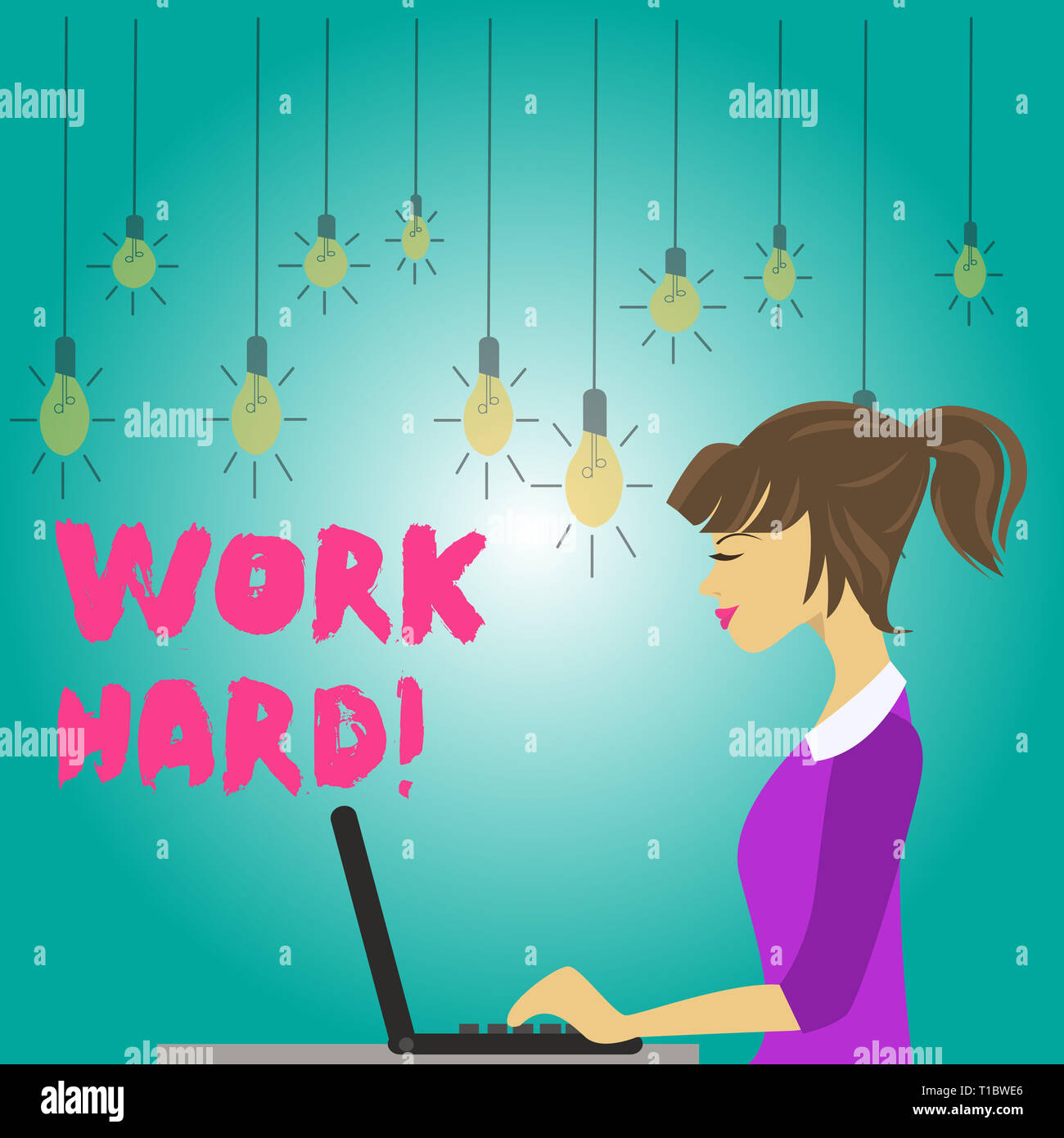 Word writing text Work Hard. Business photo showcasing someone that ...