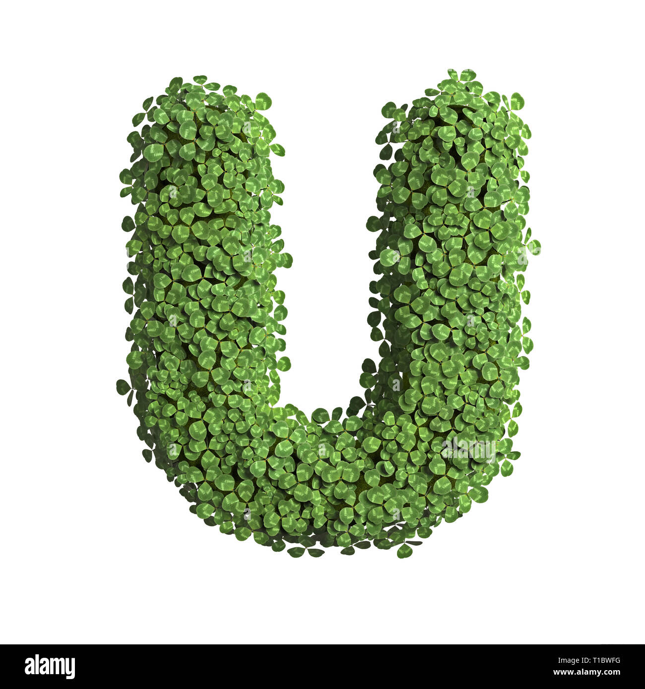 clover letter U - Upper-case 3d spring font isolated on white ...