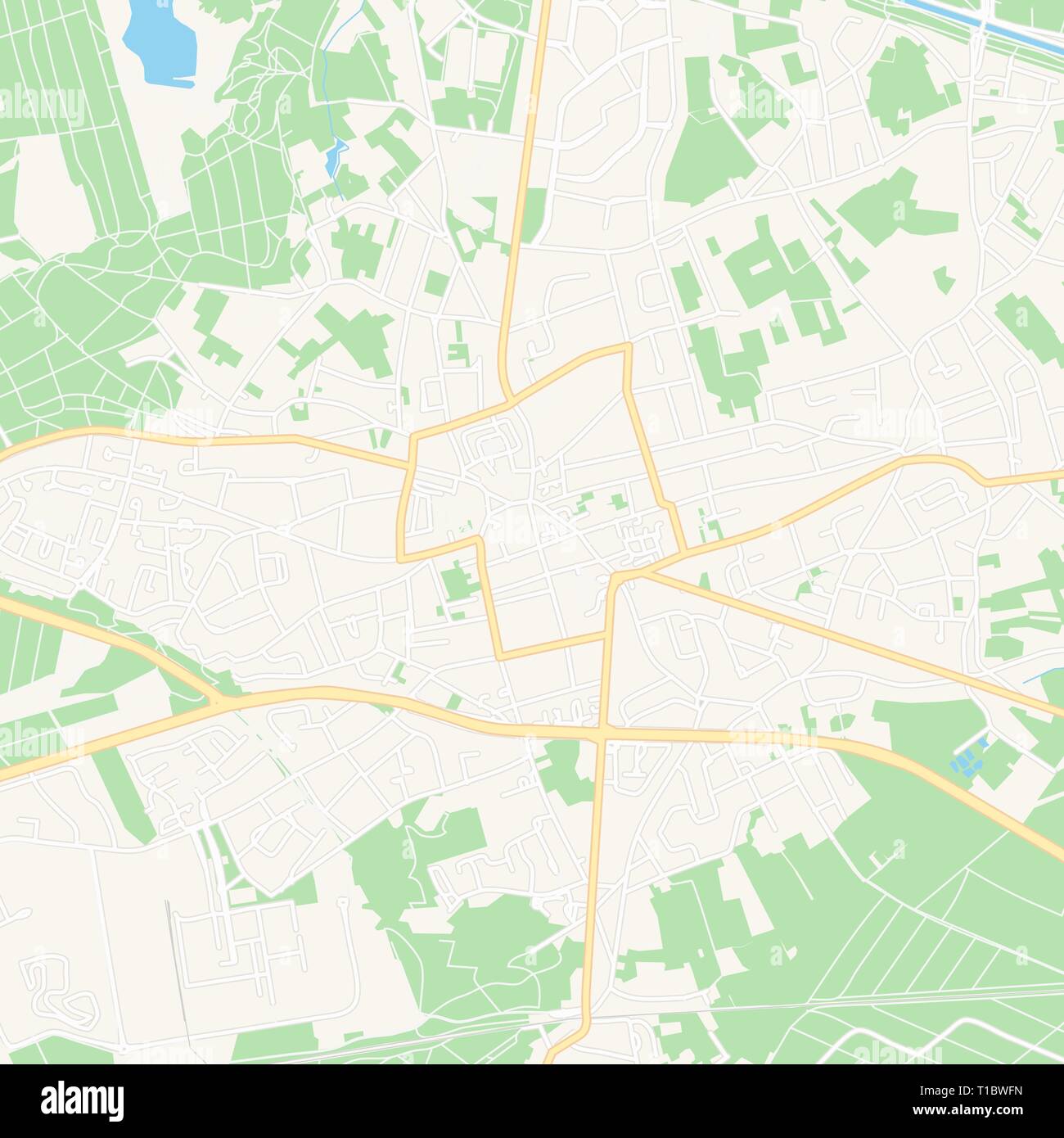 Printable map of Lommel, Belgium with main and secondary roads and ...