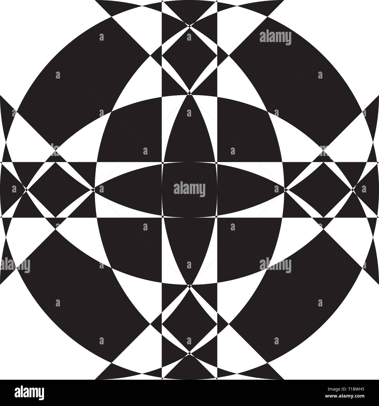 Abstract arabesque triangle circle spheroid perspective impression on ...