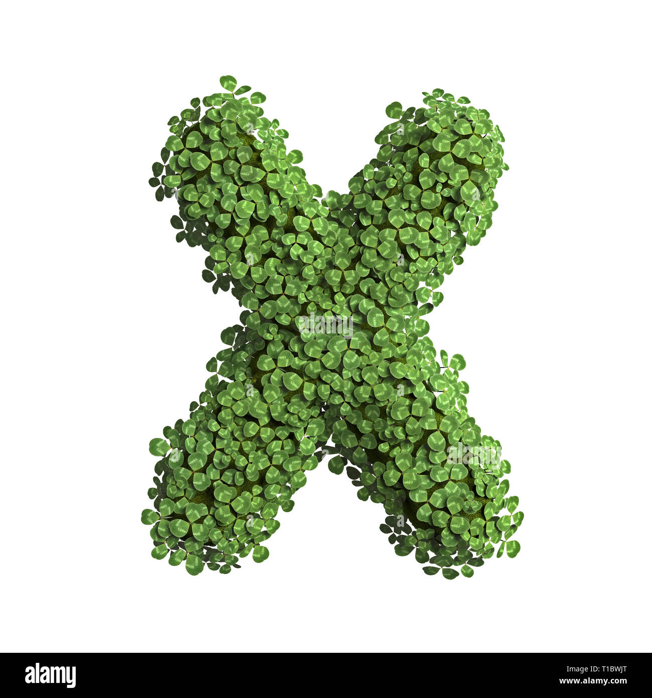 clover letter X - Capital 3d spring font isolated on white background ...
