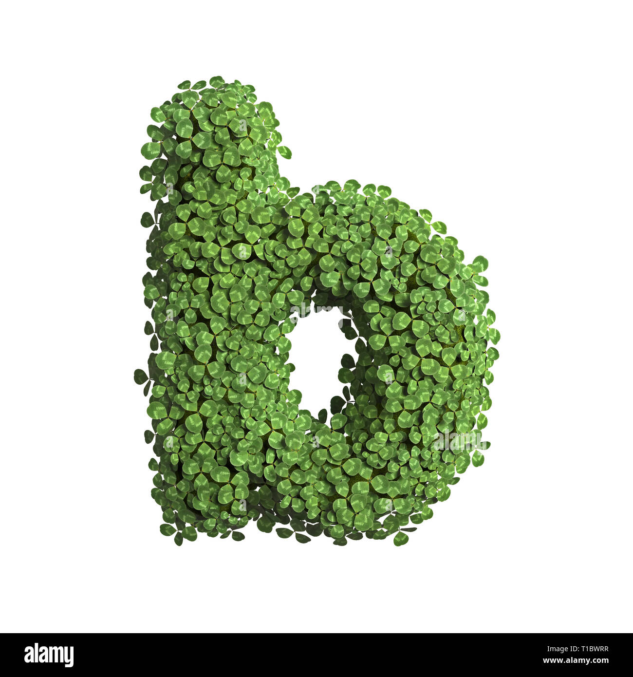 clover letter B - Small 3d spring font isolated on white background ...