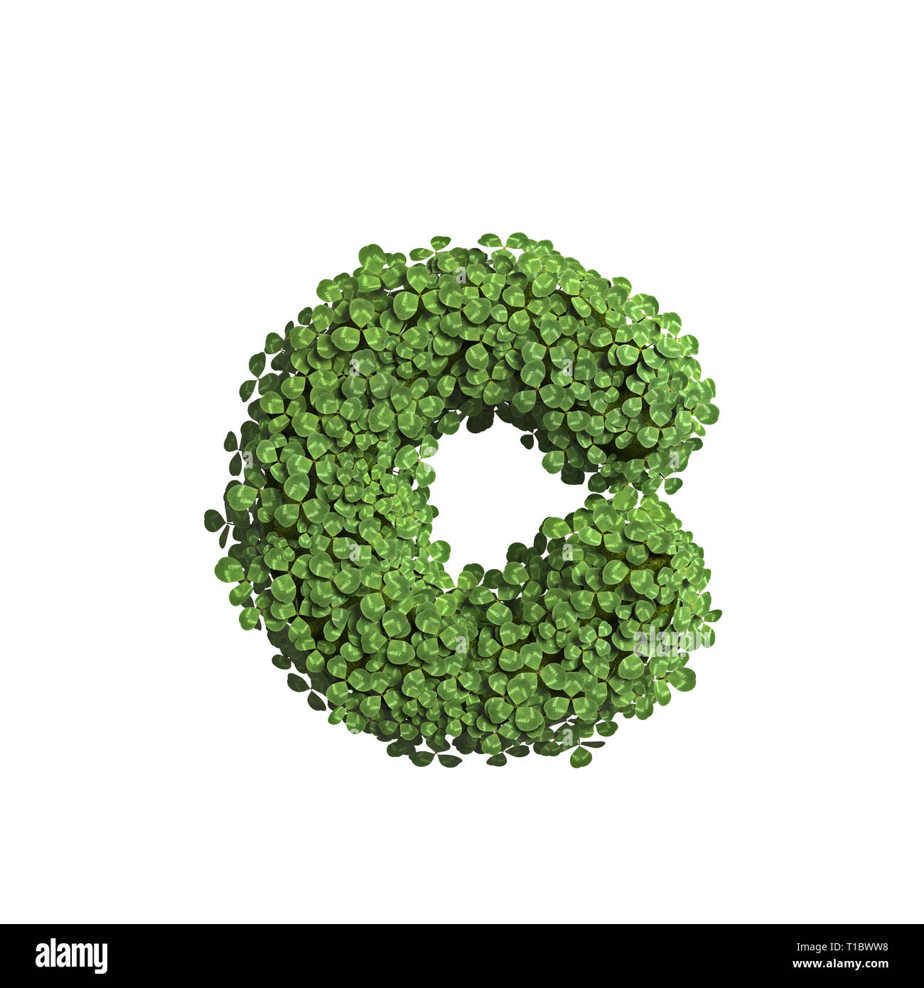 clover letter C - Small 3d spring font isolated on white background ...