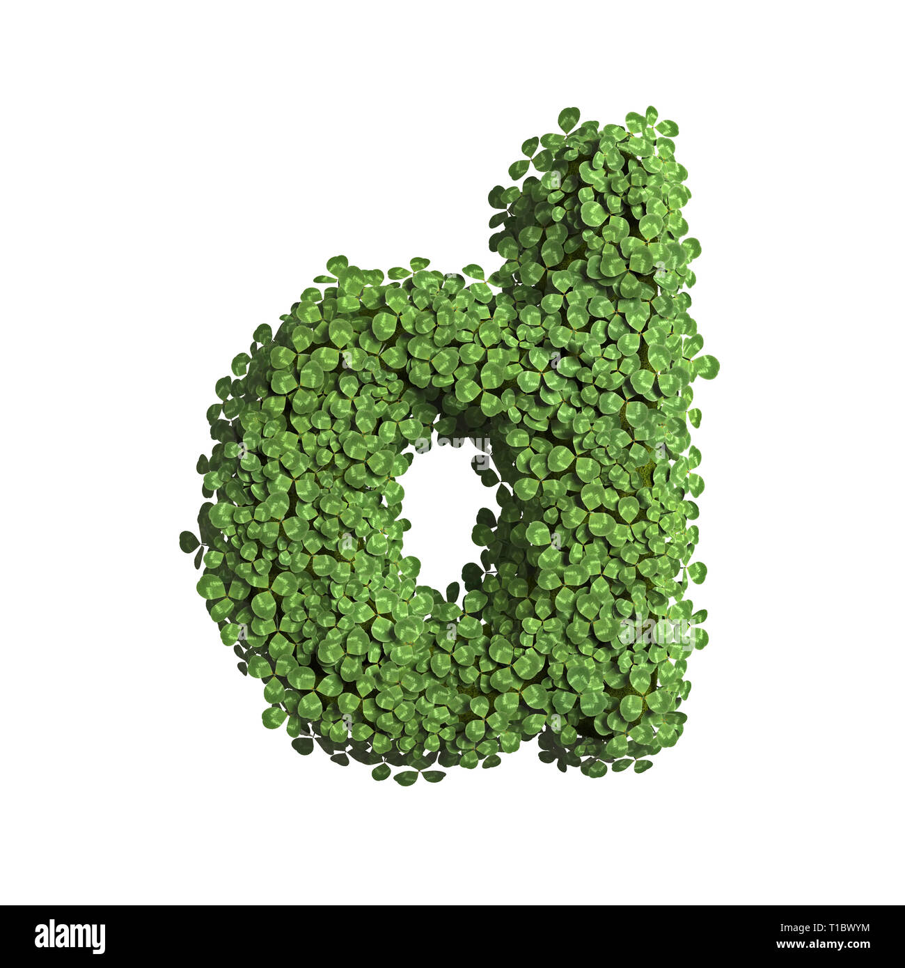clover letter D - Small 3d spring font isolated on white background ...