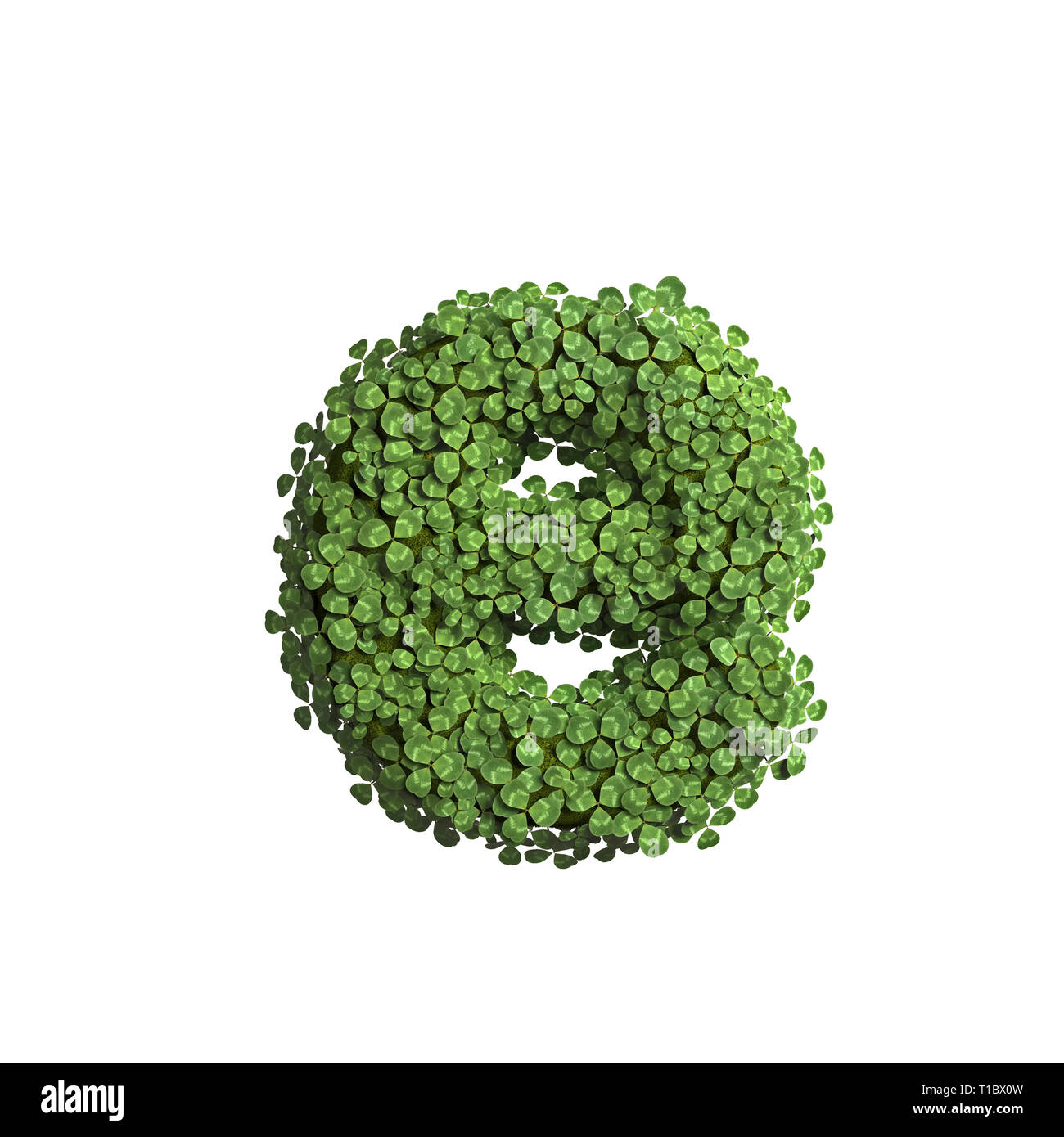 clover letter E - lowercase 3d spring font isolated on white background ...