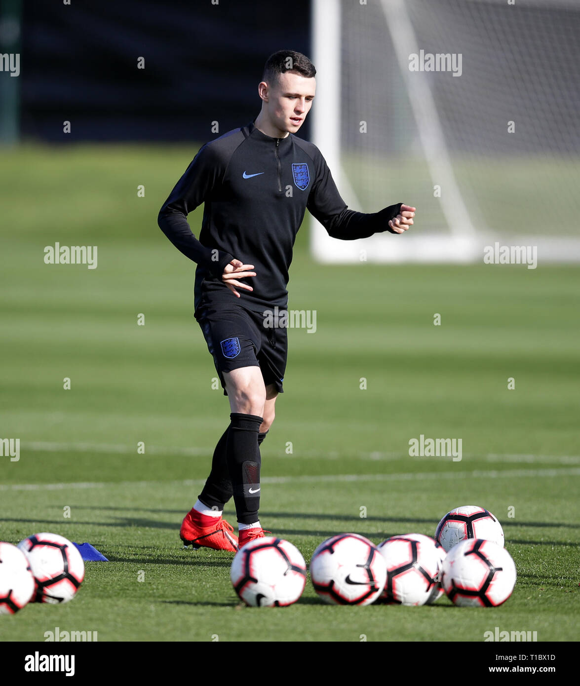 England's Phil Foden during the training session at AFC Bournemouth ...