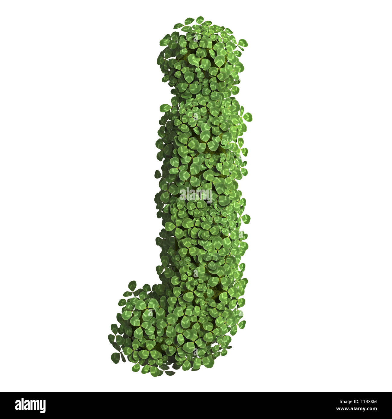 clover letter J - Lower-case 3d spring font isolated on white ...
