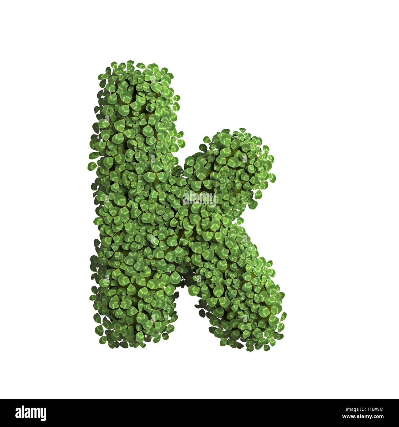 clover letter K - Lower-case 3d spring font isolated on white ...