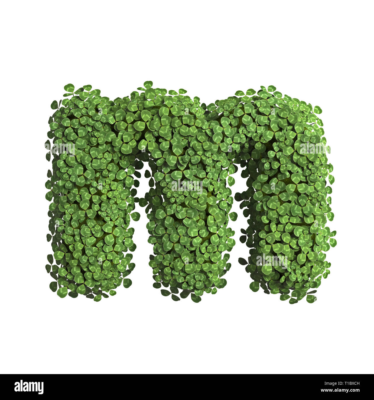 clover letter M - Small 3d spring font isolated on white background ...