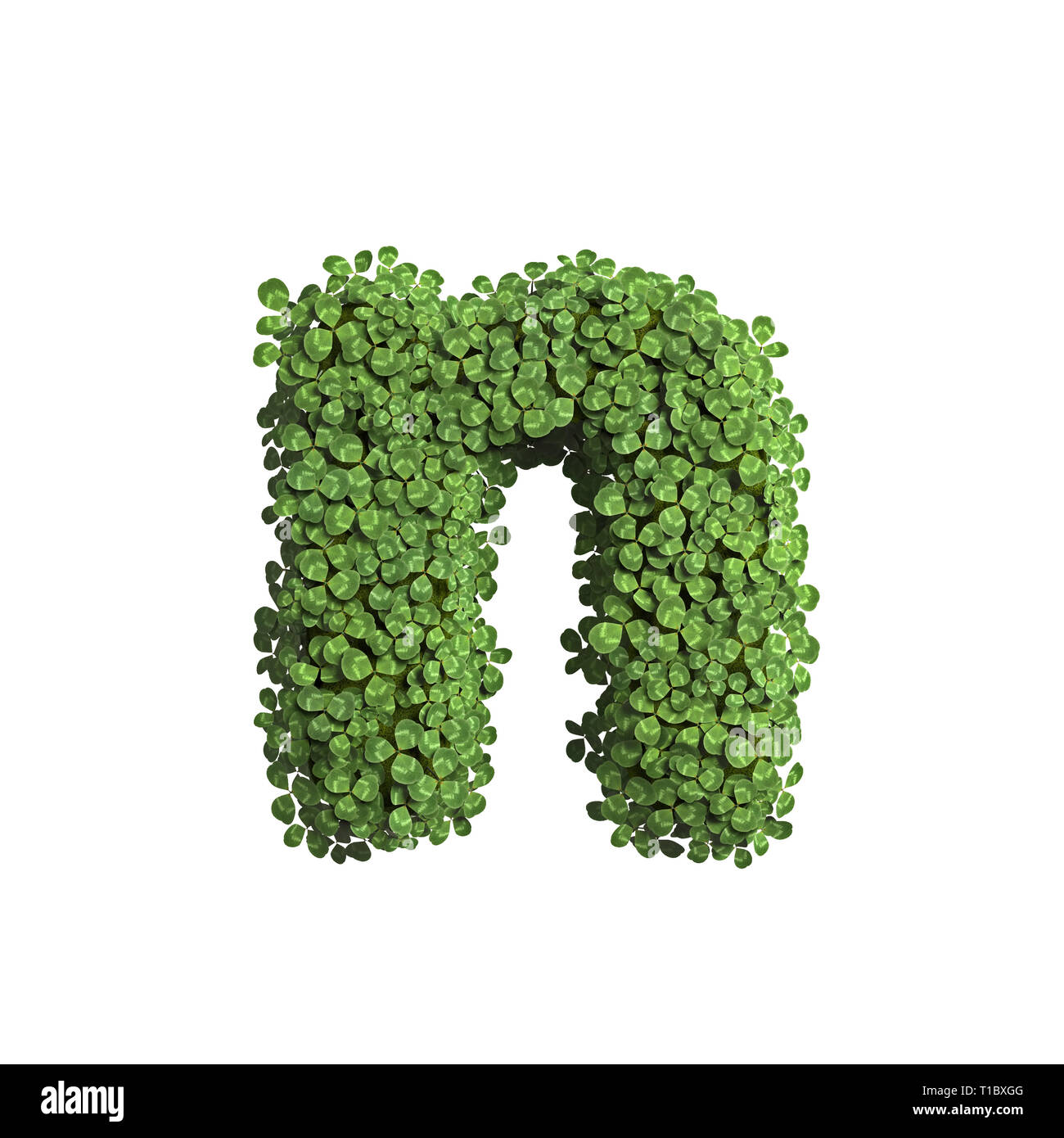 clover letter N - Lower-case 3d spring font isolated on white ...
