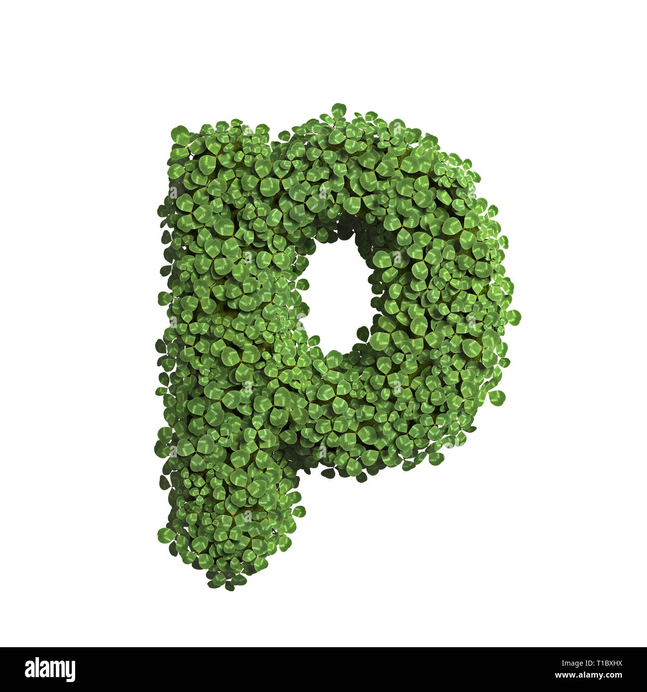 clover letter P - Small 3d spring font isolated on white background ...
