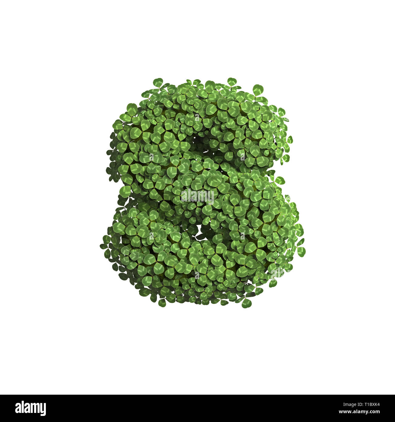 clover letter S - Lower-case 3d spring font isolated on white ...