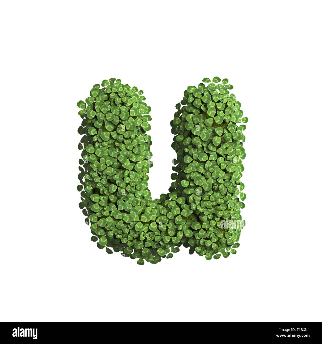 clover letter U - Small 3d spring font isolated on white background ...