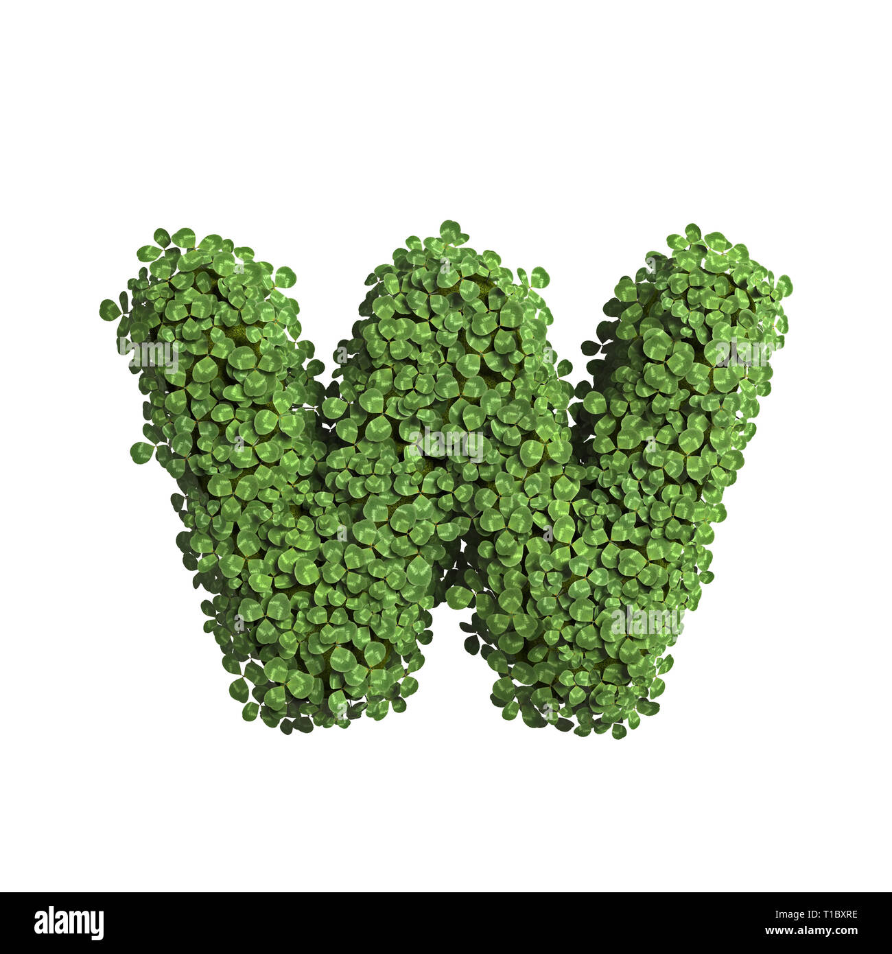 clover letter W - Lower-case 3d spring font isolated on white ...