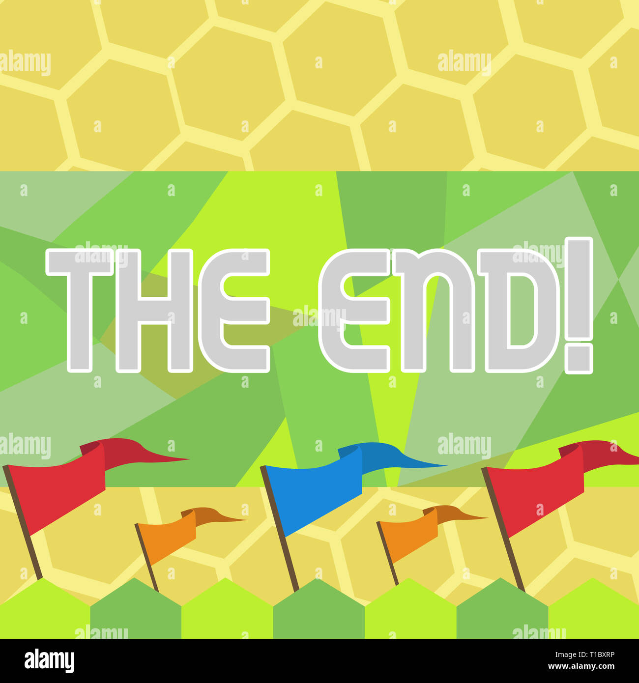 Text sign showing The End. Business photo text Conclusion of time for ...