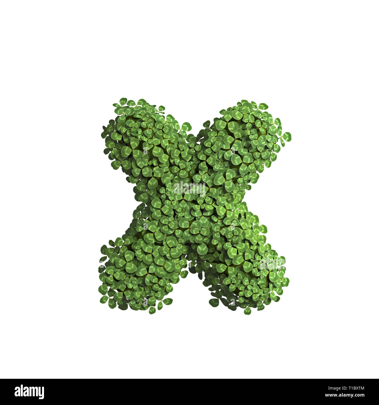 clover letter X - Small 3d spring font isolated on white background ...
