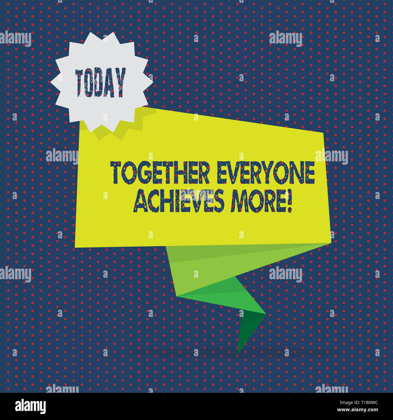 Conceptual hand writing showing Together Everyone Achieves More ...