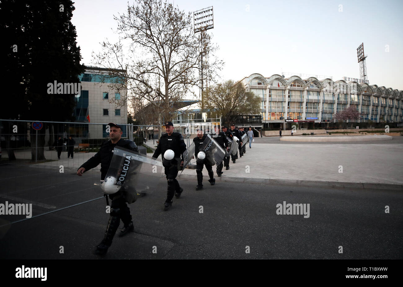 Montenegro police outside the ground before the UEFA Euro 2020 ...