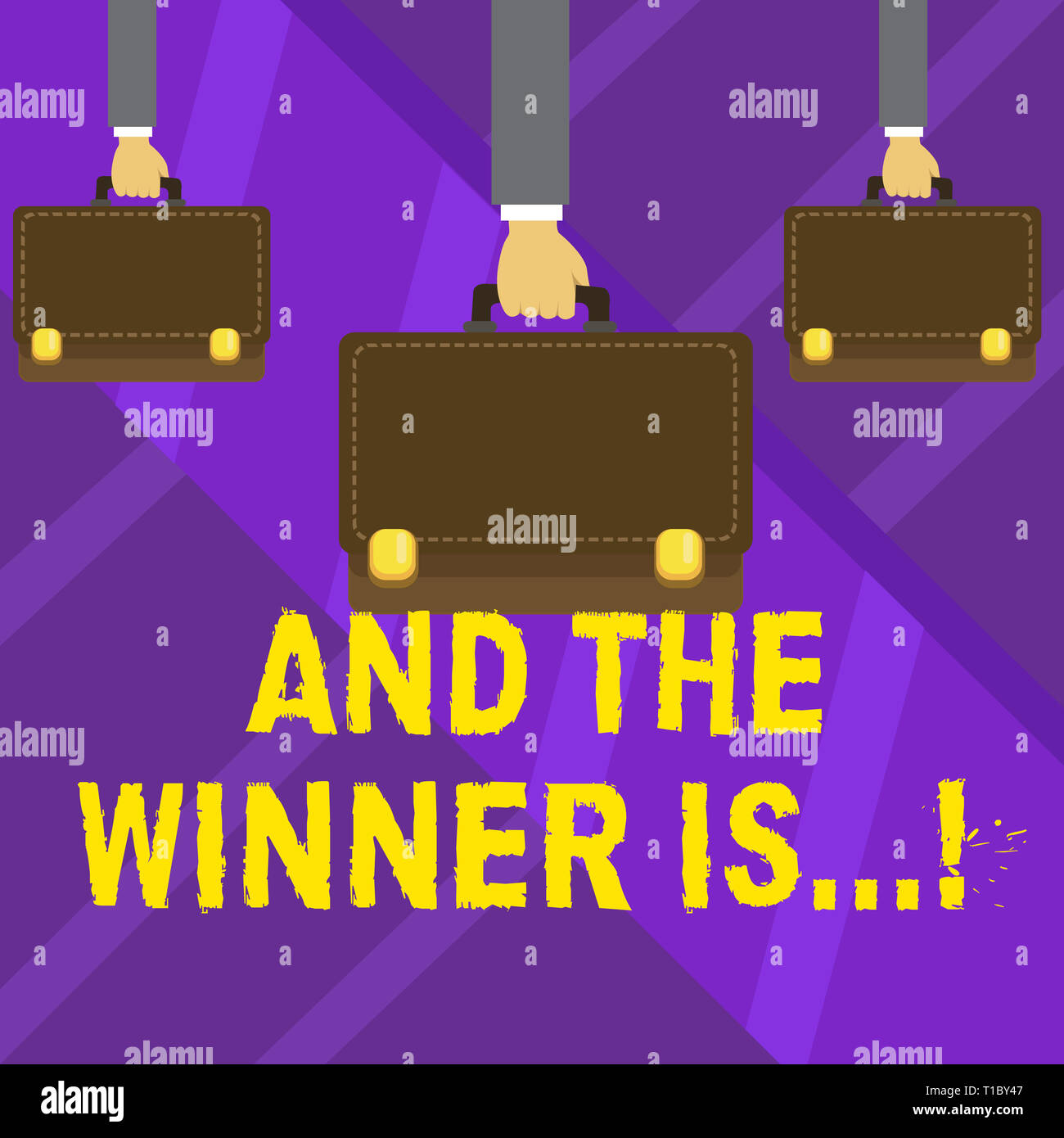 Writing note showing And The Winner Is. Business concept for announcing ...
