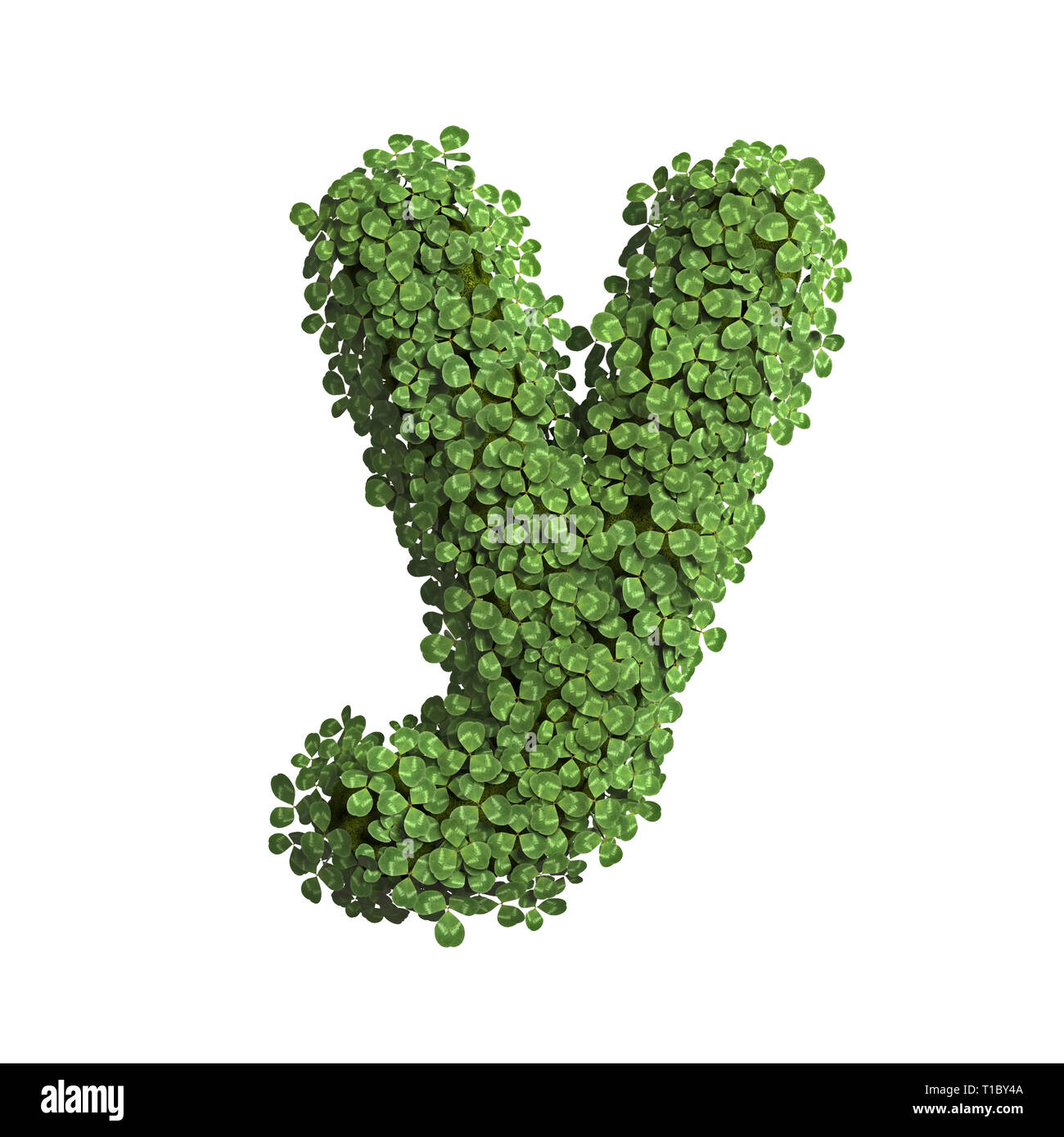 clover letter Y - Small 3d spring font isolated on white background ...