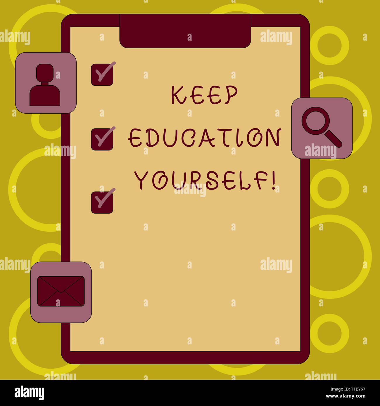 Writing note showing Keep Education Yourself. Business concept for ...