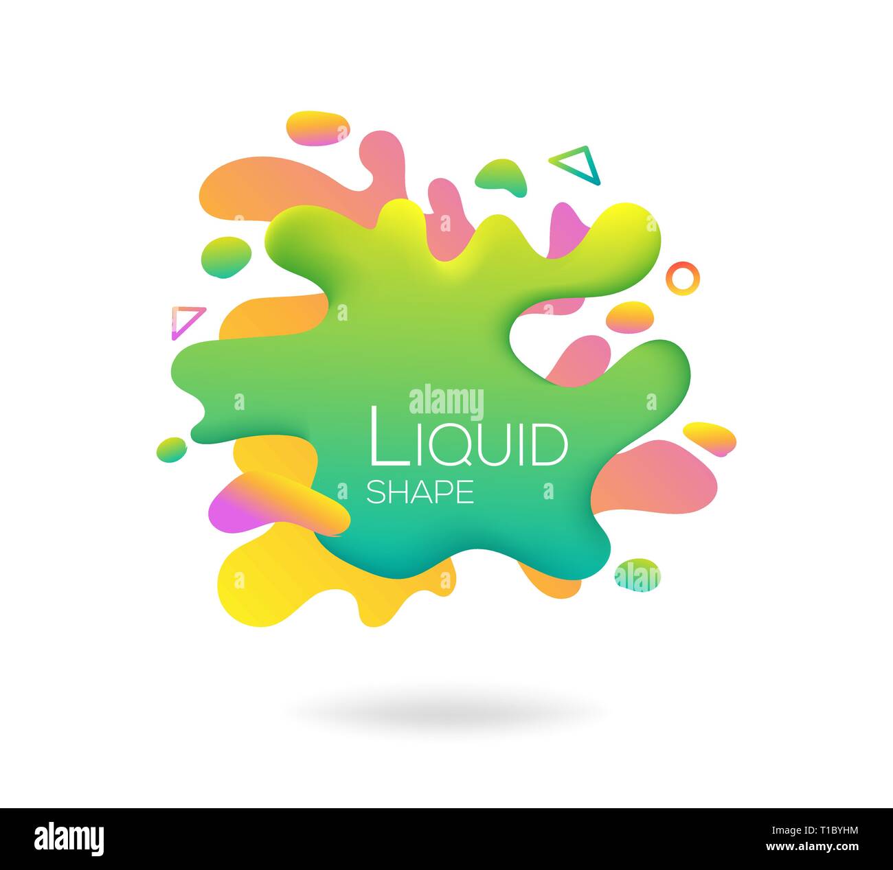 Abstract flowing liquid elements, colorful forms, dynamic geometric ...