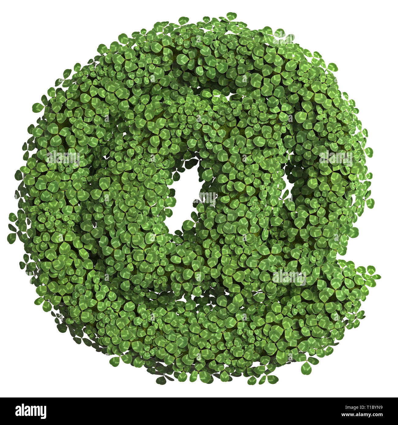 clover email sign - 3d Arobase symbol spring isolated on white ...