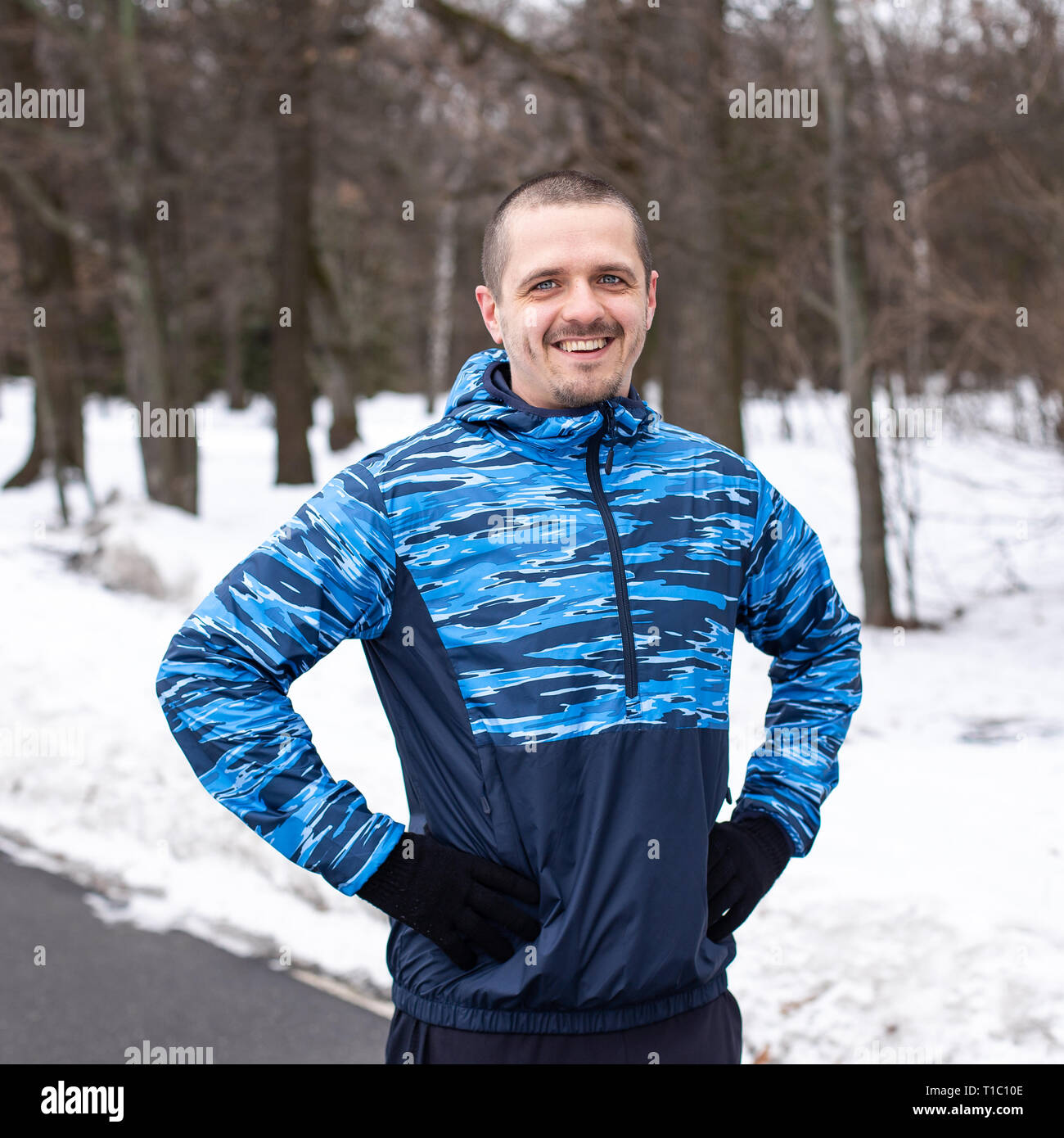 Smiling man after outdoor workout or running Stock Photo - Alamy