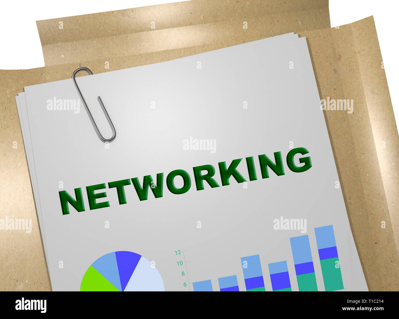 3D illustration of NETWORKING title on business document Stock Photo ...