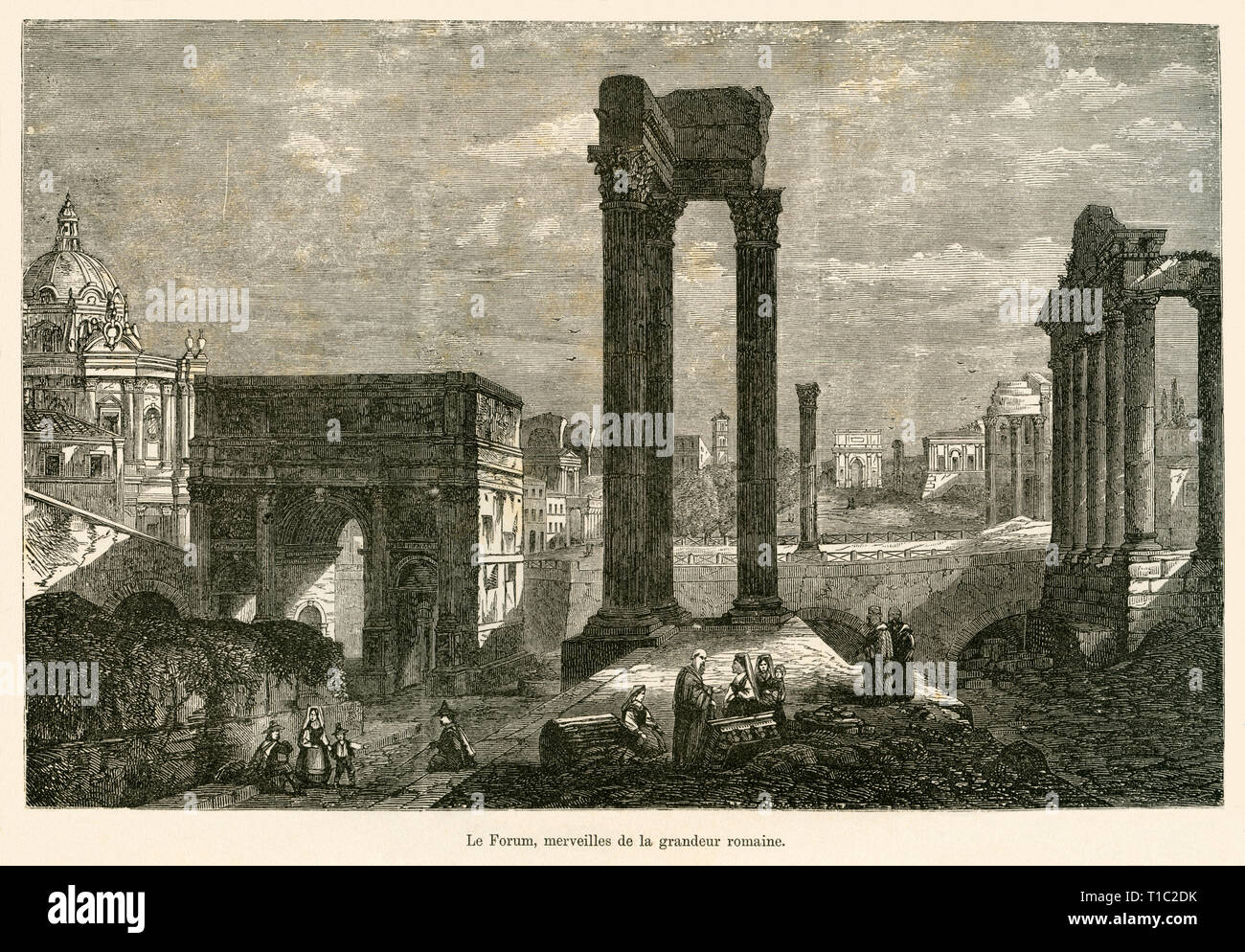 Europa, Italien, Latium, Rom, Forum Romanum, Originaltext : Le Forum ...