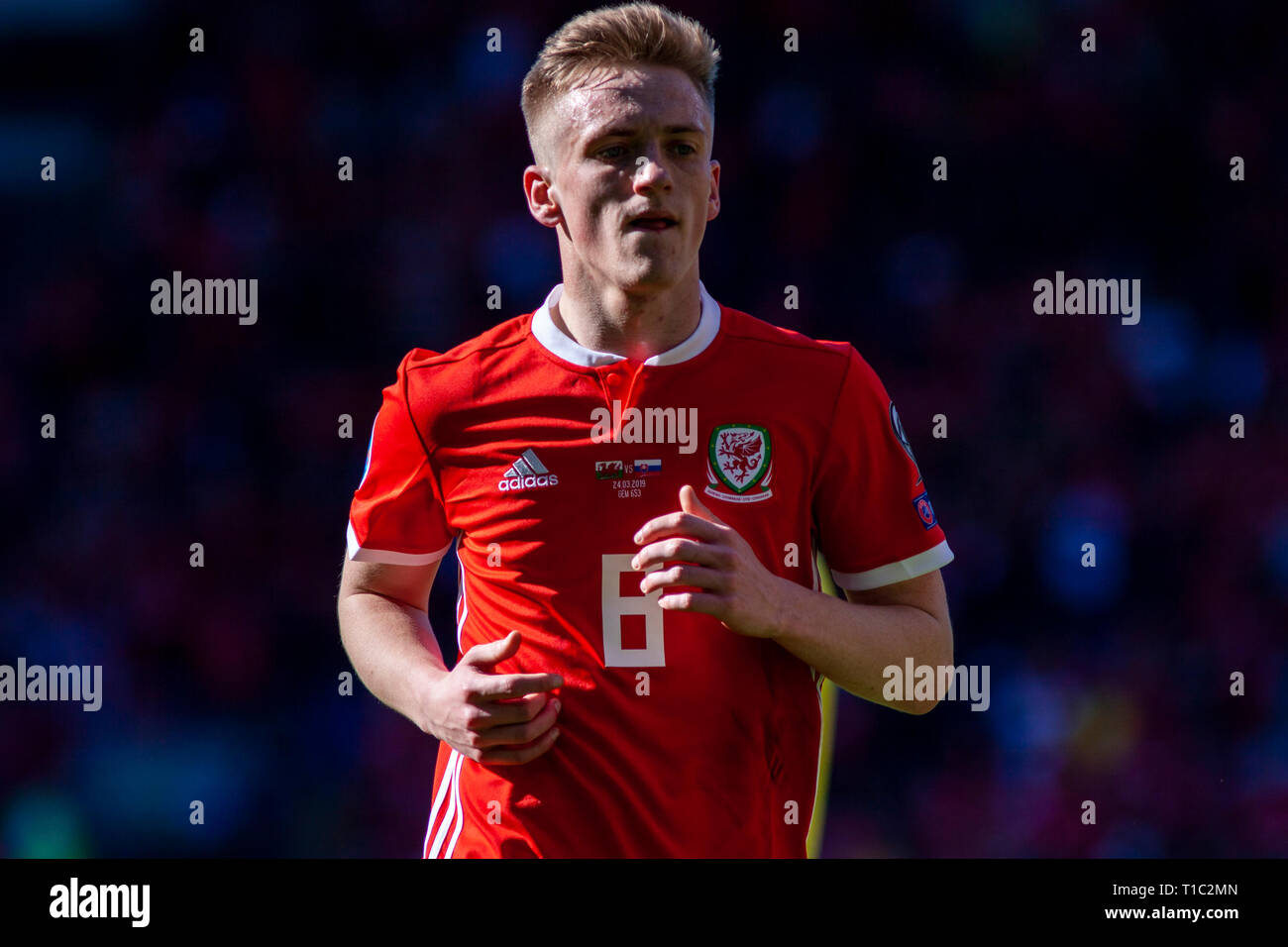 Matthew Smith of Wales in action against Slovakia. Wales v Slovakia ...