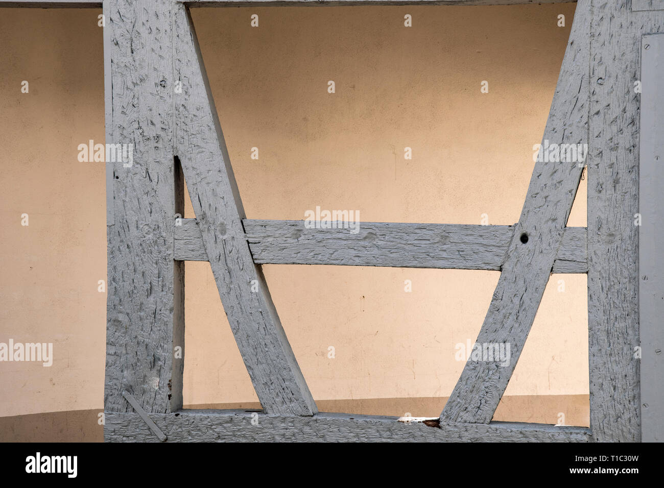 Wooden frame of a half-timbered house as frame in nice grey Stock Photo ...