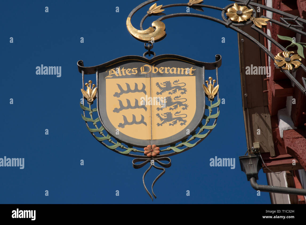 old sign with the inscription old upper office Stock Photo - Alamy