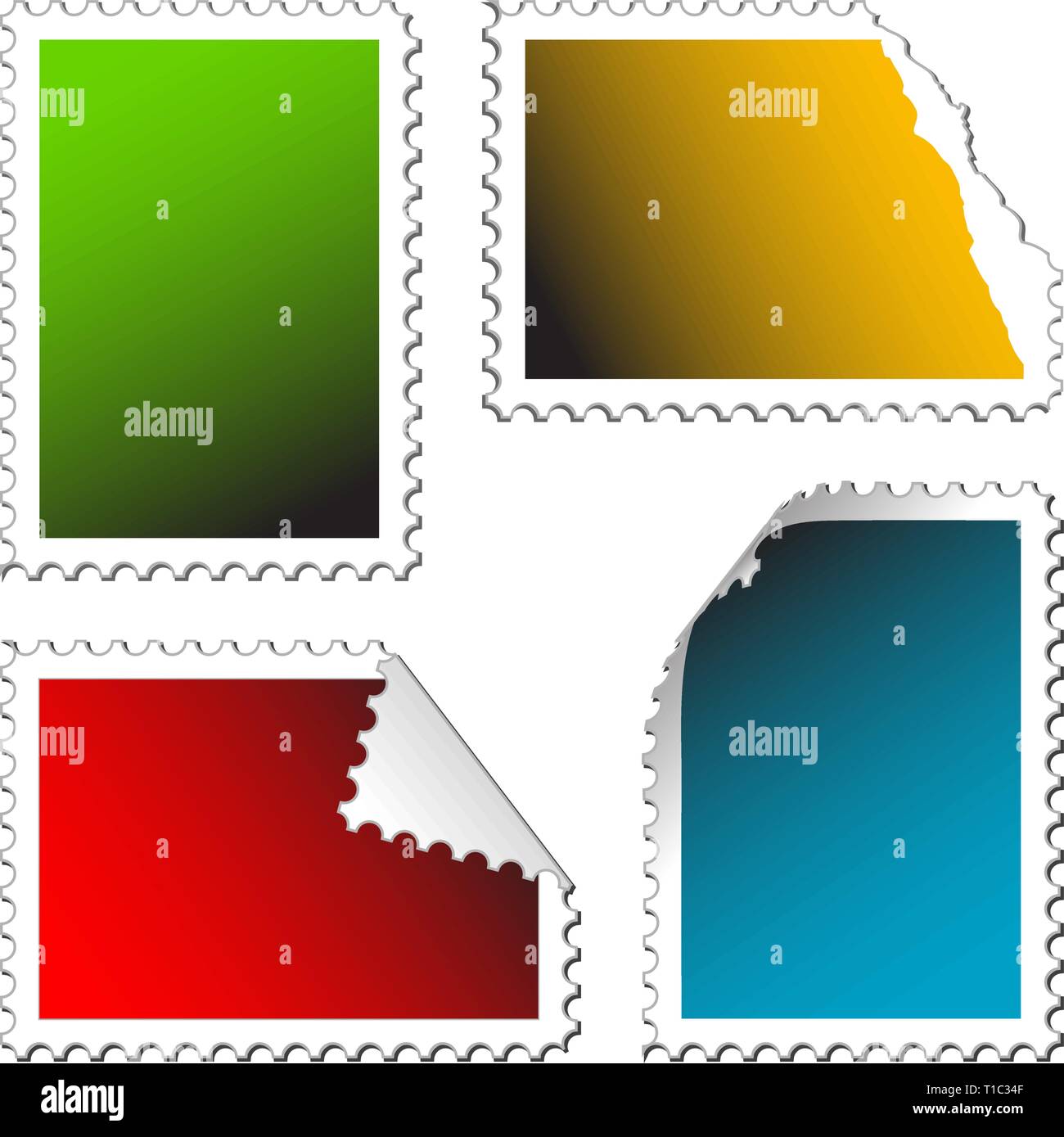 set of empty post stamps on a white background Stock Vector Image & Art ...