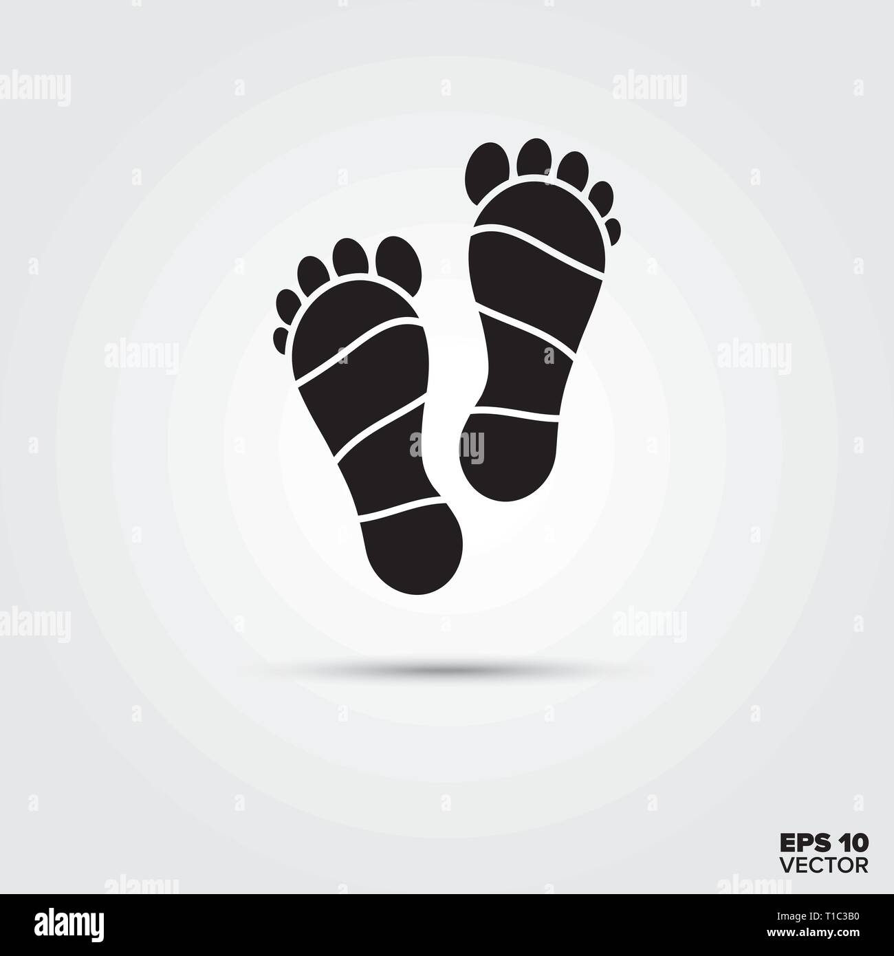 Feet with zones for foot reflexology icon. EPS 10 vector symbol Stock ...