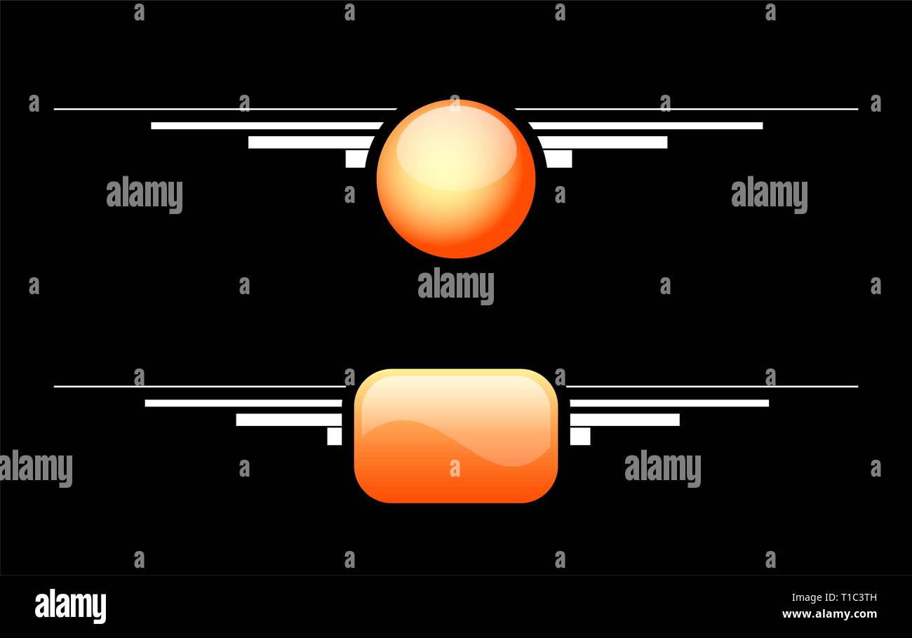 Round and rectangle empty buttons on black background Stock Vector ...