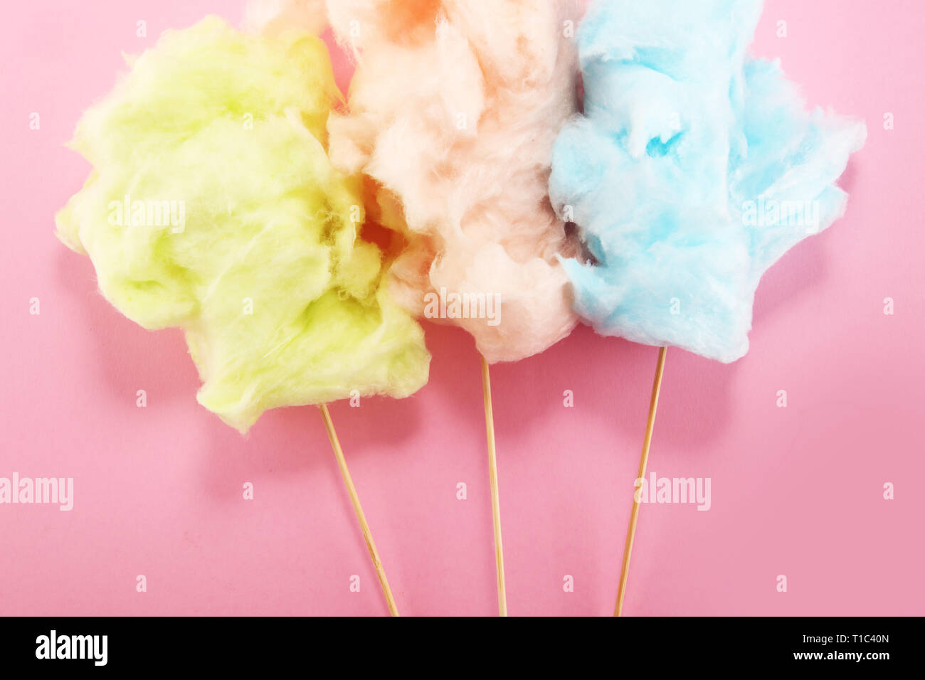 colorful cotton candy floss. sweet party food for kids Stock Photo - Alamy
