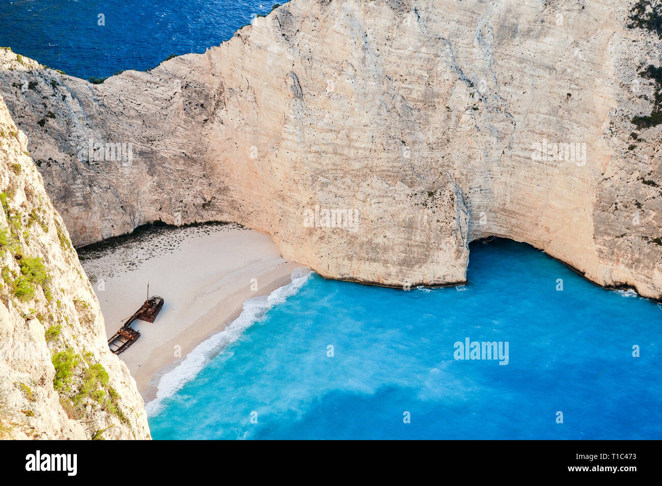 View from above on the most famous and beautiful vacation summer beach ...