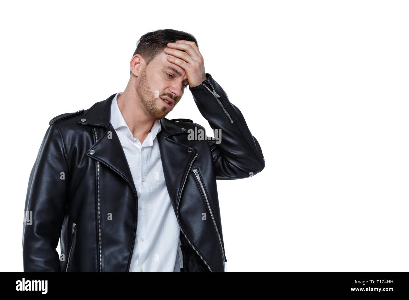 front view of shocked man. Upset guy. front view people collection ...