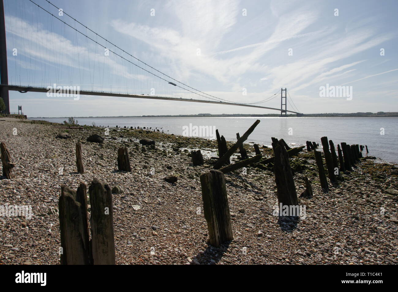 Humber Bridge, UK’s longest single-span suspension bridge Stock Photo ...